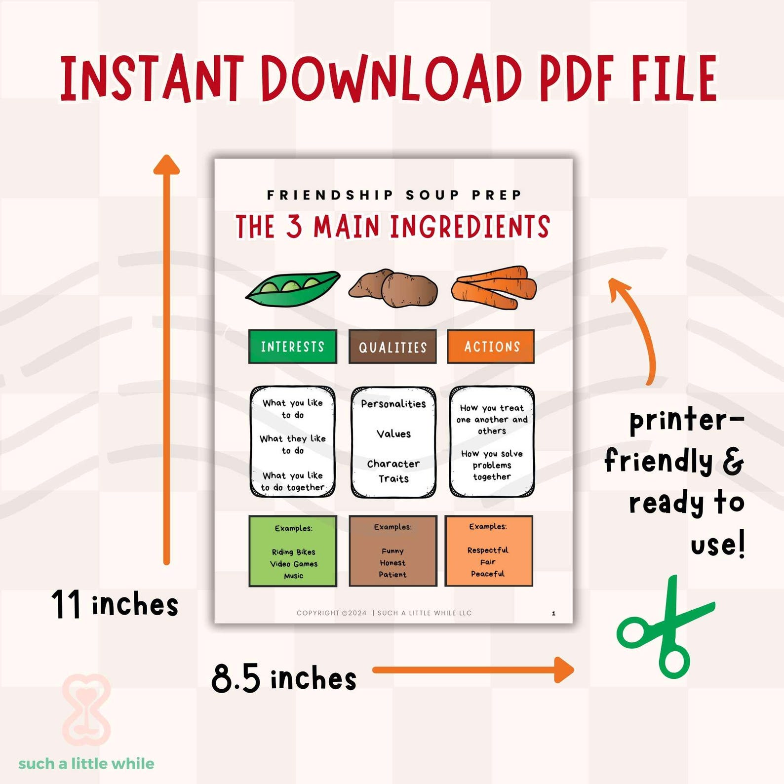 Friendship Soup Activity for Kids PDF Worksheets | Social Skills for ...