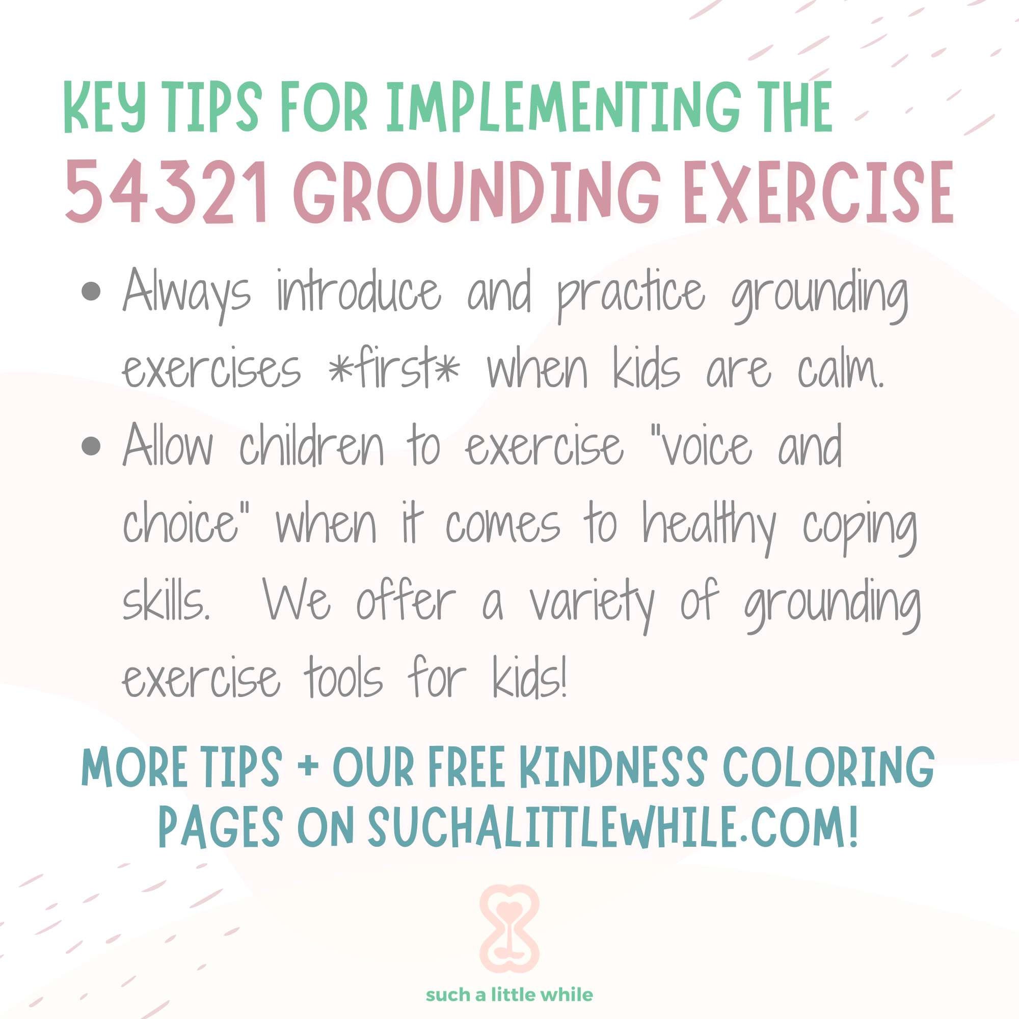 54321 Grounding PDF Exercise for Kids Poster | 5 Senses Grounding Technique for Anxiety | School ...