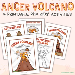 Anger Volcano Worksheets PDF for Kids | Printable Anger Metaphor SEL ...
