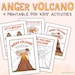 Anger Volcano Worksheets PDF for Kids | Printable Anger Metaphor SEL ...