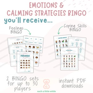 Emotions & Calming Strategies BINGO Bundle: Save on 2 Printable ...