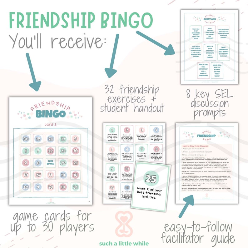 Friendship BINGO Social Skills Game for Kids (printable PDF) | Social ...