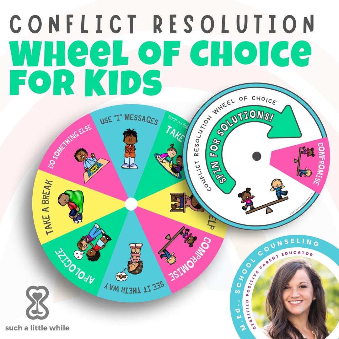 Conflict Resolution Wheel of Choice for Kids PDF | 8 Key Problem ...