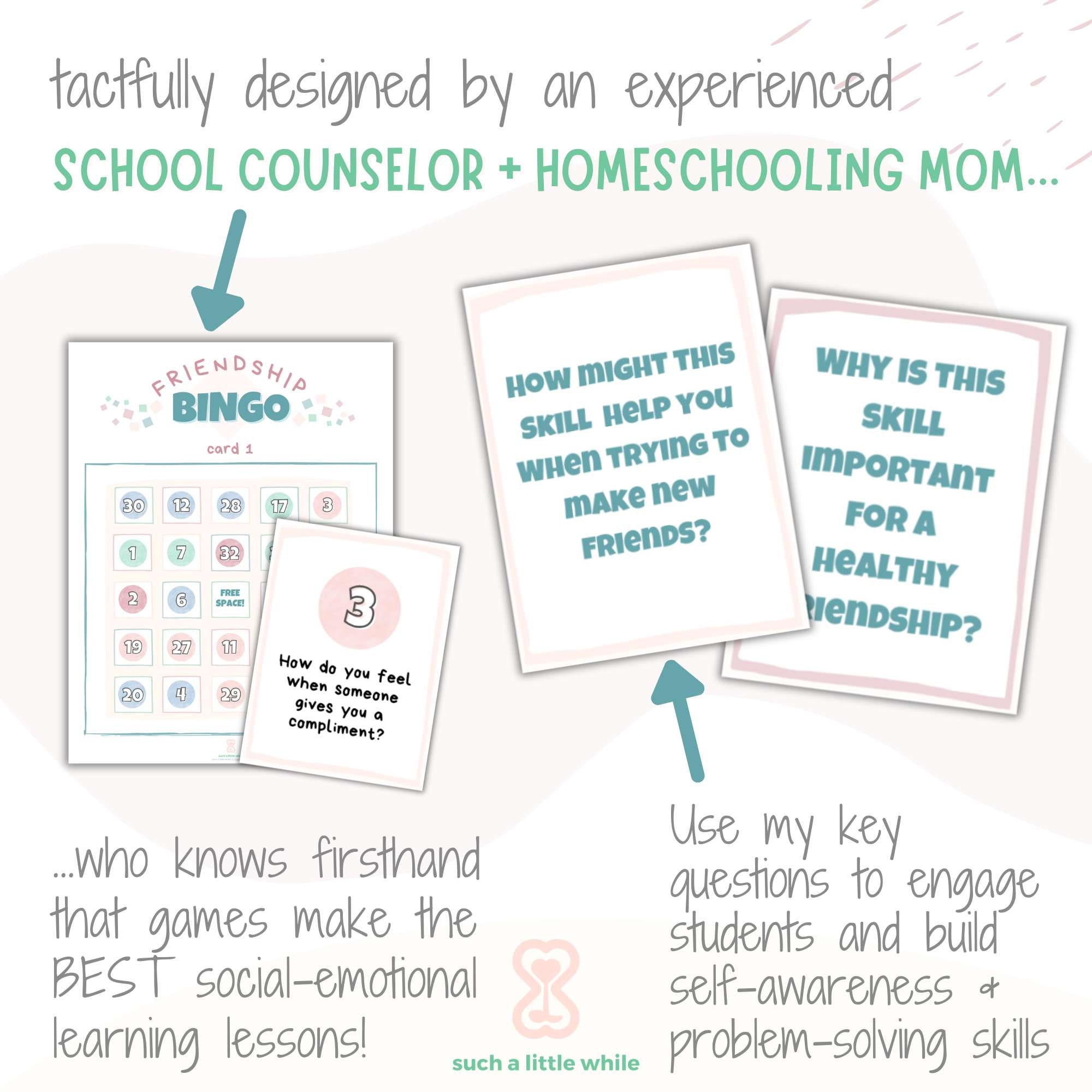 Friendship BINGO Social Skills Game for Kids (printable PDF) | Social ...