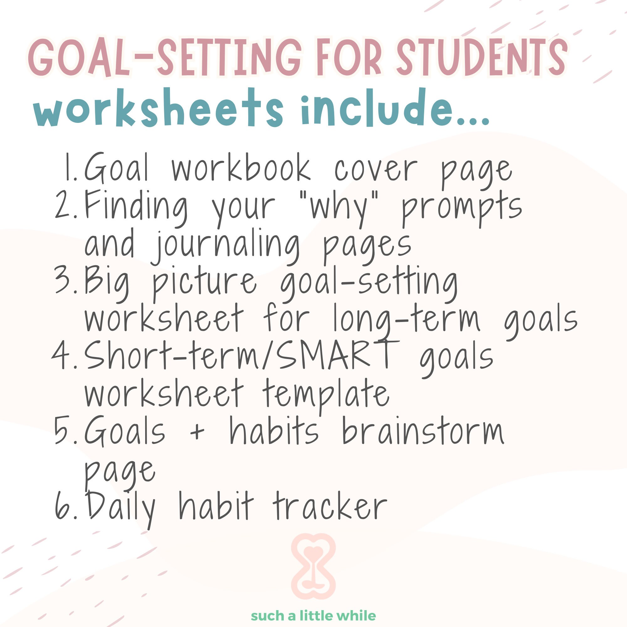 Goal Setting Worksheets for Students PDF Printable for Elementary ...