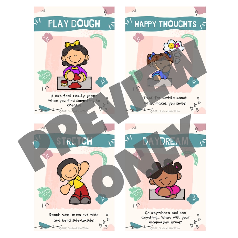 Calming Strategy Cards PDF Printable Coping Skills Cards | Etsy