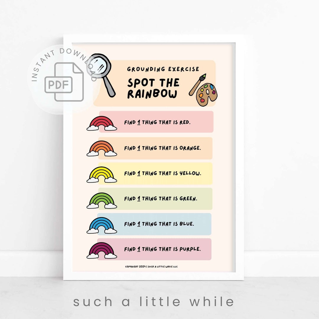 Rainbow Grounding Technique Poster for Kids PDF | Printable Rainbow ...