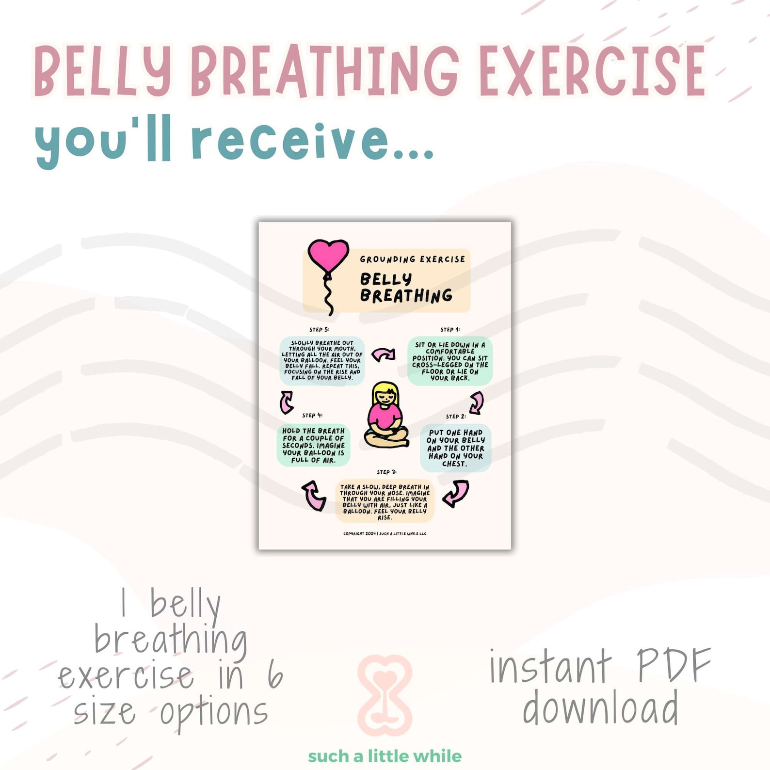 Belly Breathing Exercise PDF for Kids | Diaphragmatic Breathing Visual ...