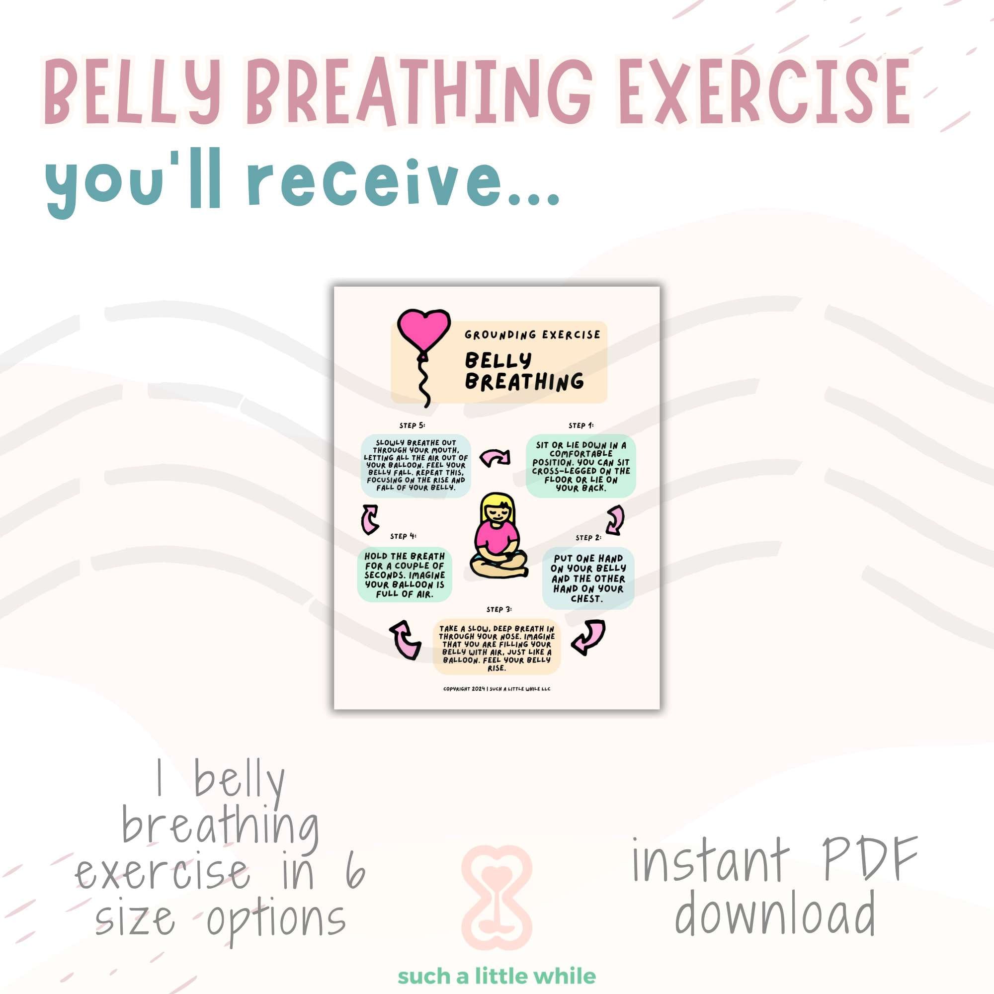 Belly Breathing Exercise PDF for Kids | Diaphragmatic Breathing Visual ...