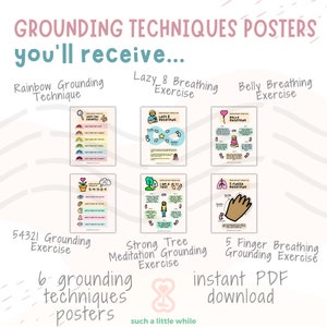 Grounding Techniques for Kids Bundle Anxiety PDF Posters Calming ...
