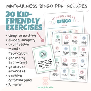 Mindfulness BINGO PDF Game Cards for Kids | 32 Printable Activities for ...