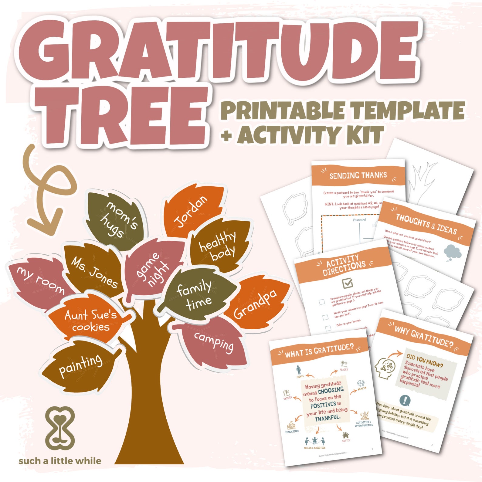 Gratitude Activities for Kids PDF | | Gratitude Tree, Turkey | Thankful ...