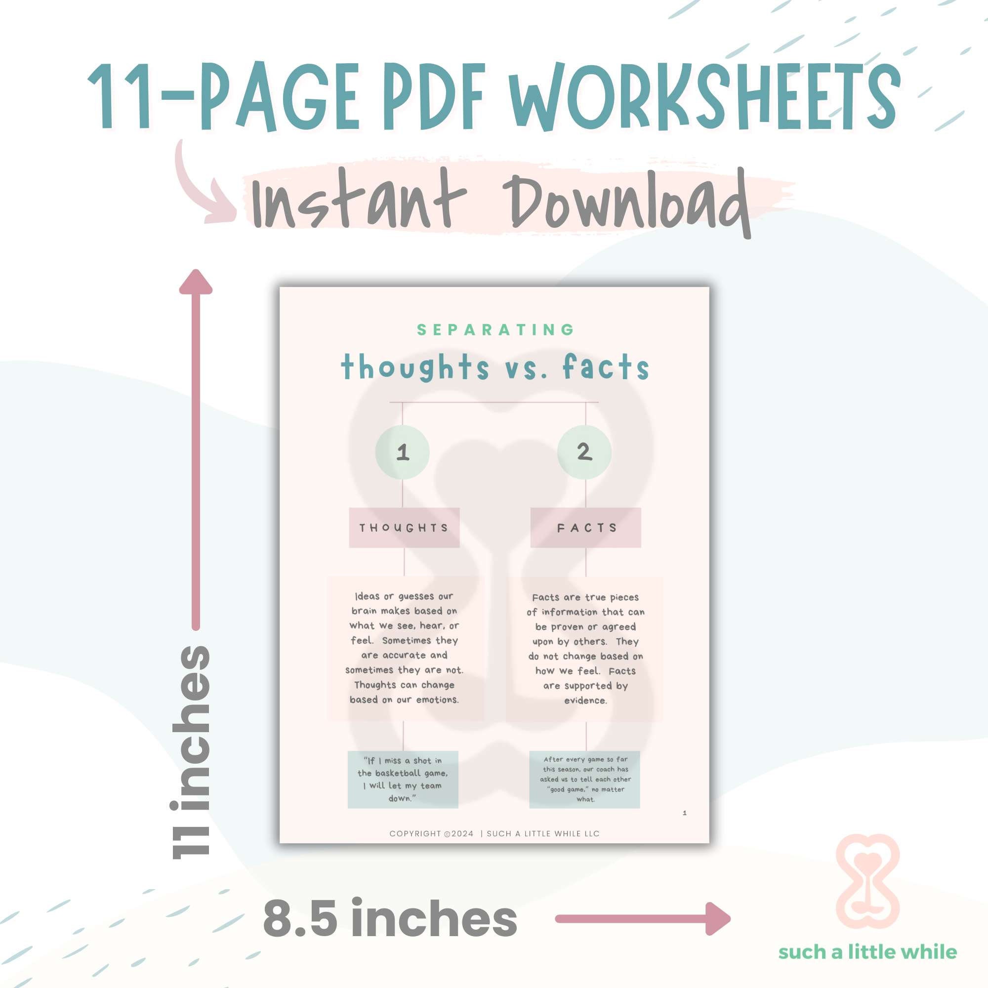 Anxiety Worksheets for Kids | Coping Skills for Worries Workbook ...