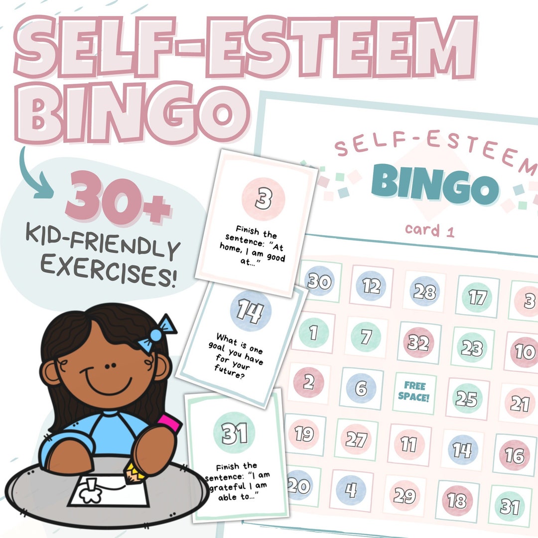 Self-esteem Bingo Game Printable PDF for Elementary & Middle School ...