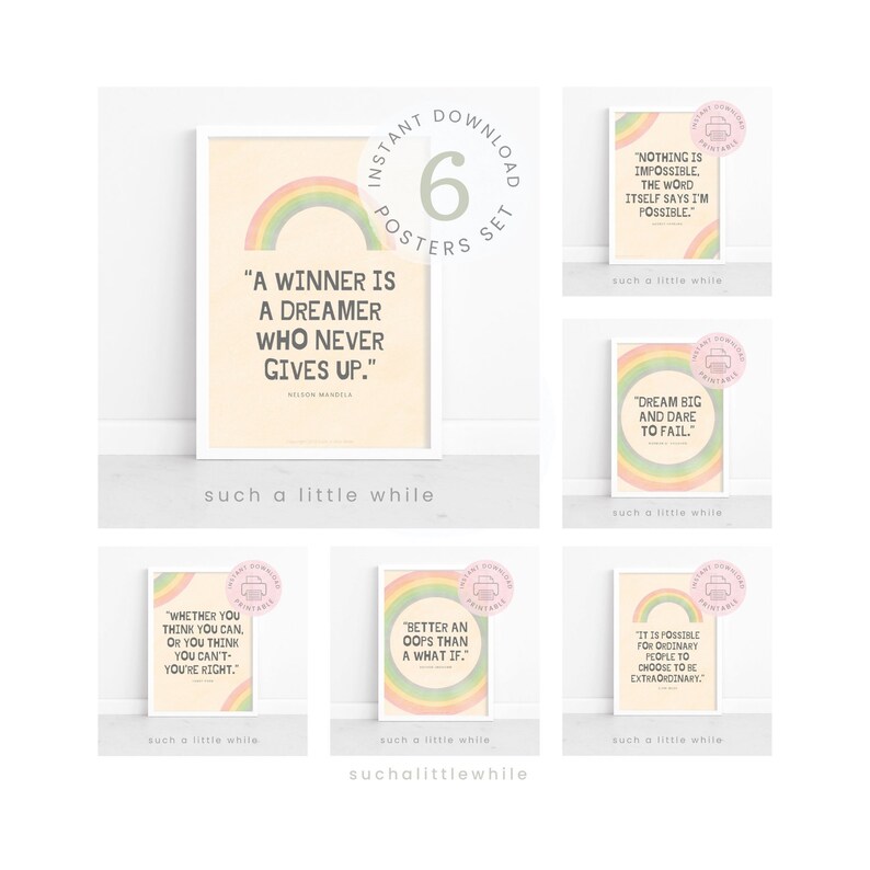 Growth Mindset Posters for Classrooms quotes for Kids Printable PDF ...