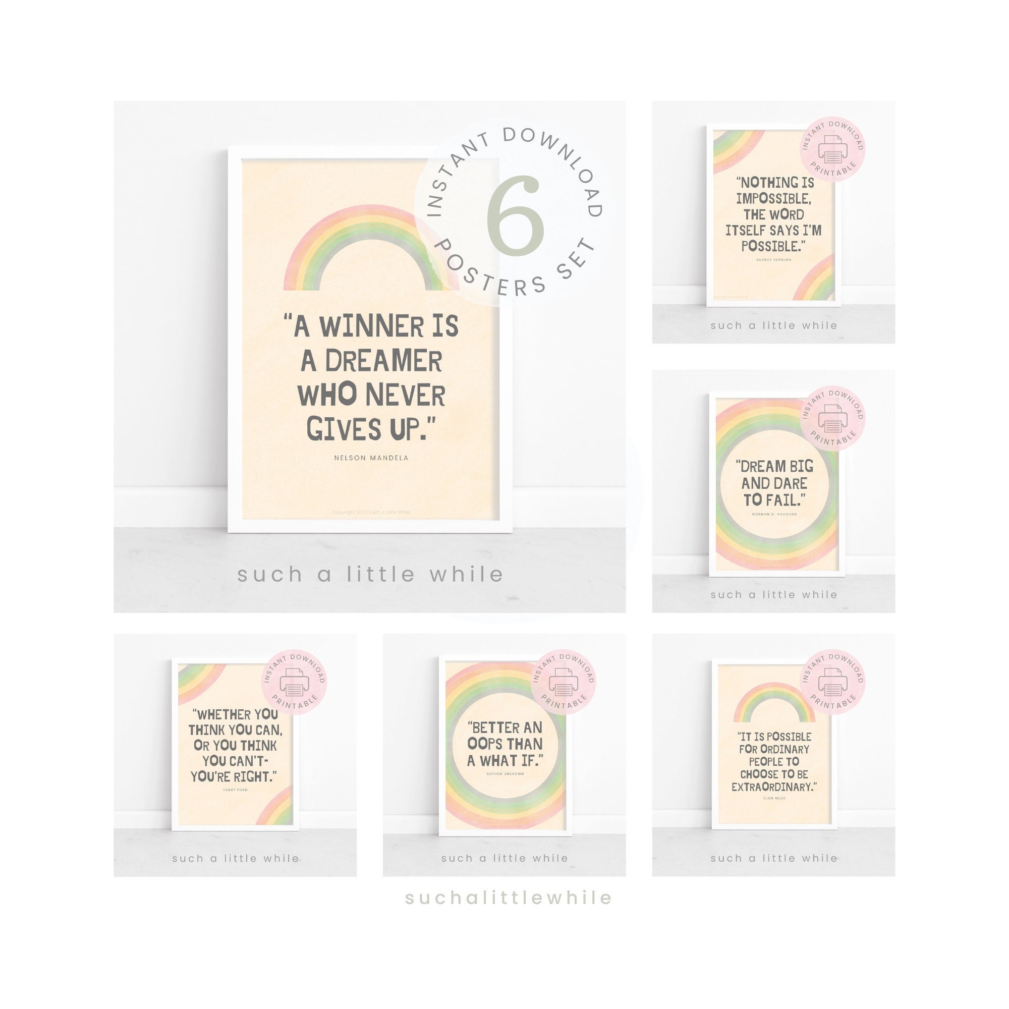 Growth Mindset Posters for Classrooms quotes for Kids Printable PDF ...