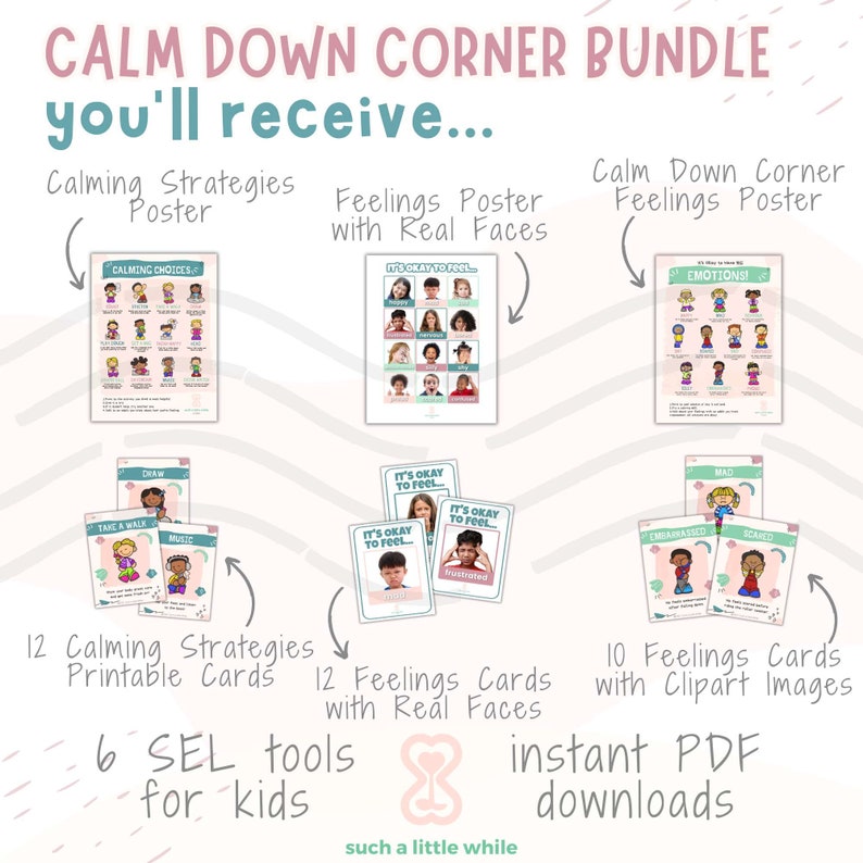 Calm Down Corner Printable Kit for Kids | INSTANT PDF DOWNLOAD | Calm ...