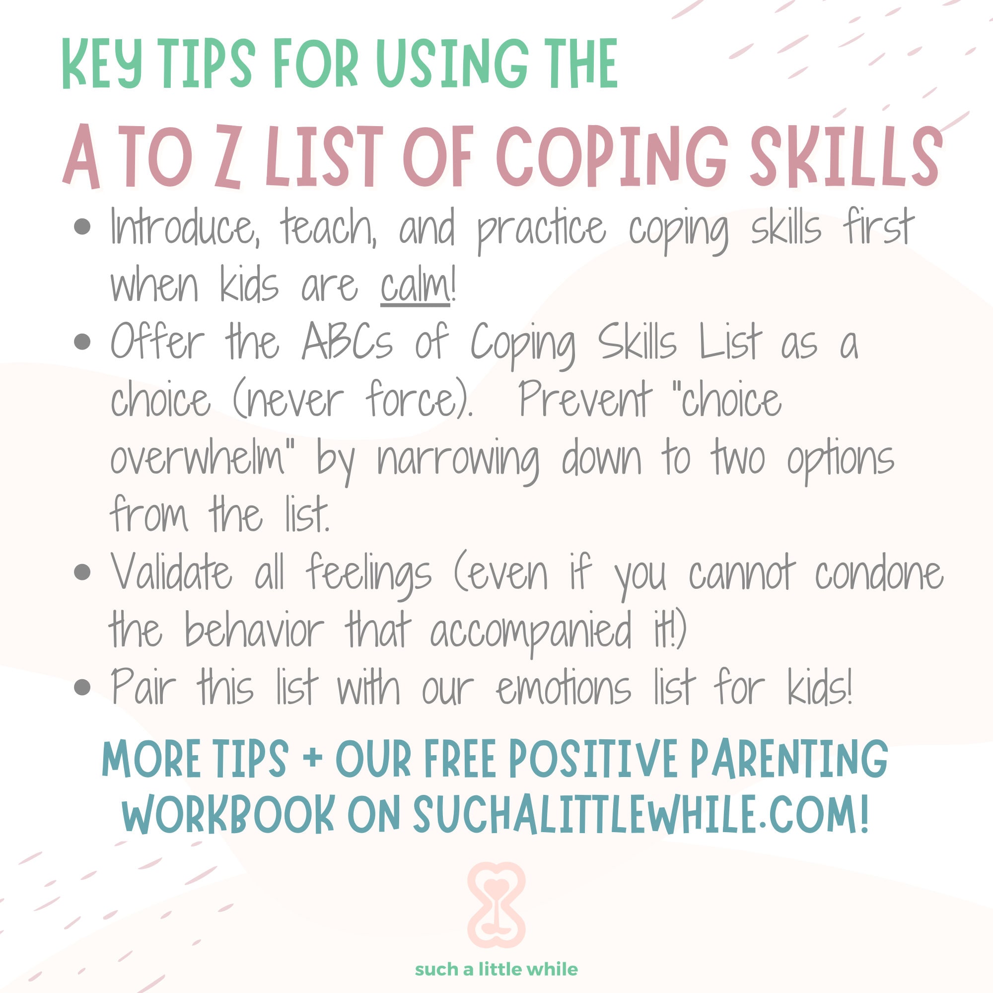 A-Z List of Coping Skills for Kids PDF | Printable Abcs of Coping ...