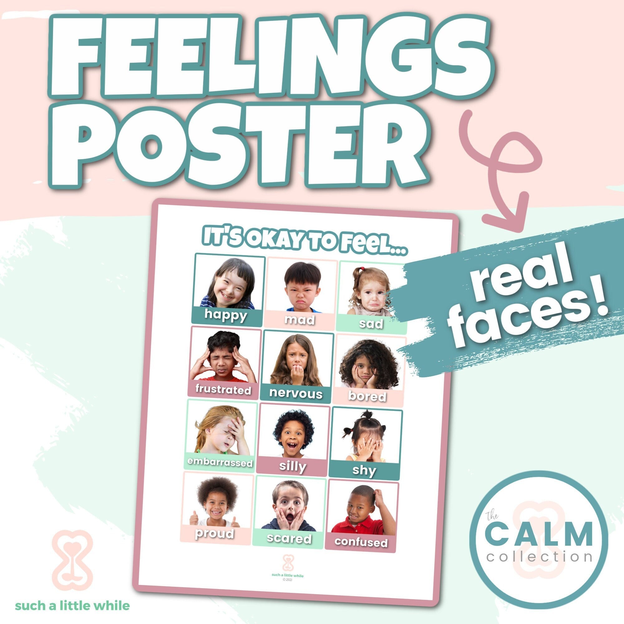 Feelings Faces Chart | Printable Feelings Faces PDF | Emotions Faces ...