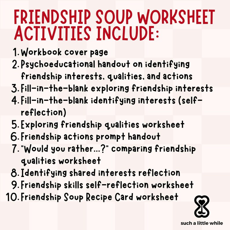 Friendship Soup Activity for Kids PDF Worksheets | Social Skills for ...