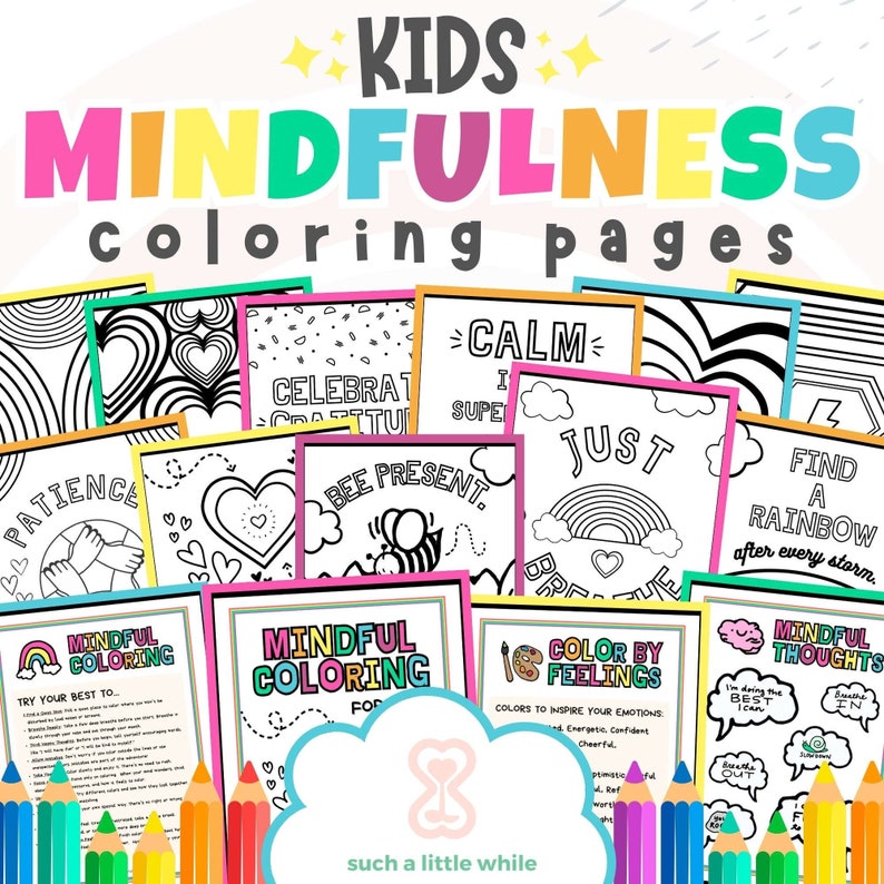 Mindfulness Coloring Printables for Kids | Easy Mindfulness Coloring ...