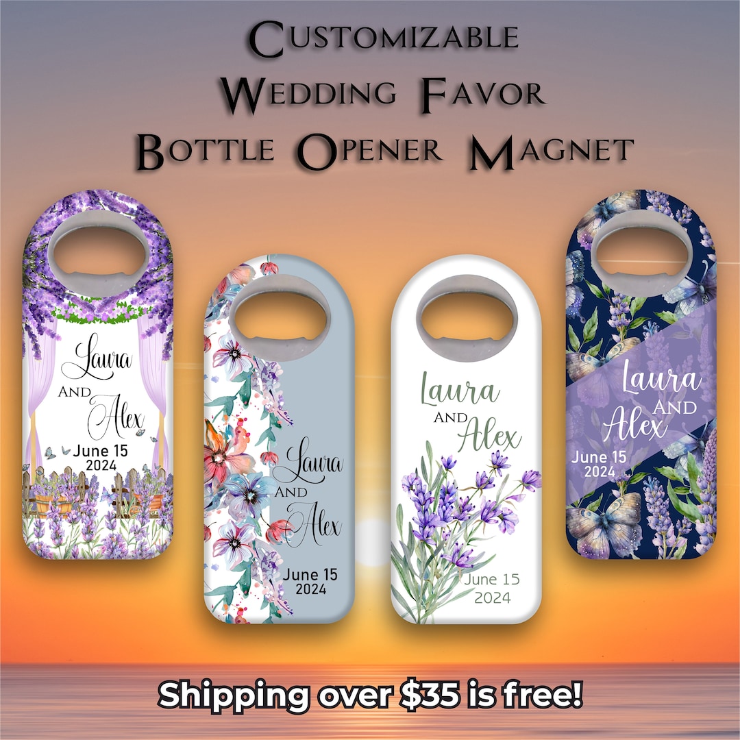 Personalized Wedding Favors, Lavender Themed Magnets, Boho Themed ...