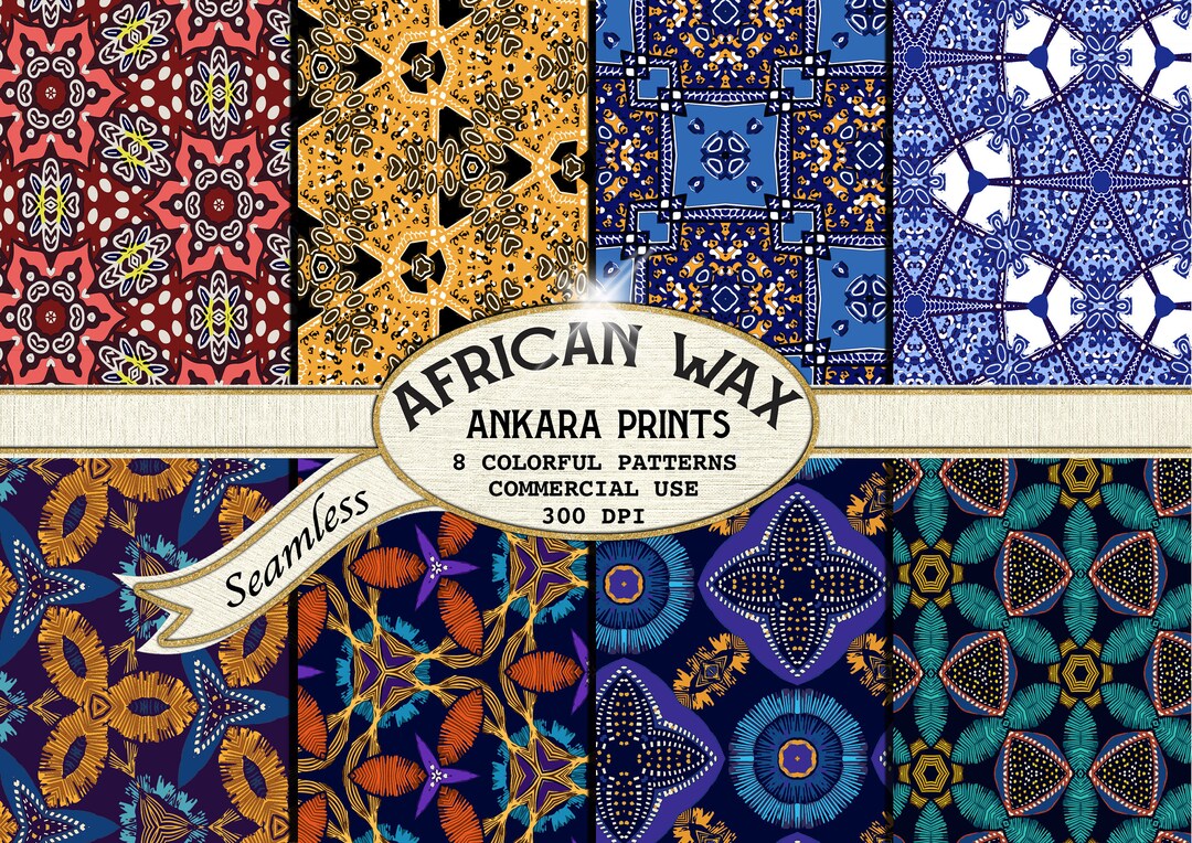 Vintage African Prints, Ankara Wax, Seamless Colourful Patterns for ...
