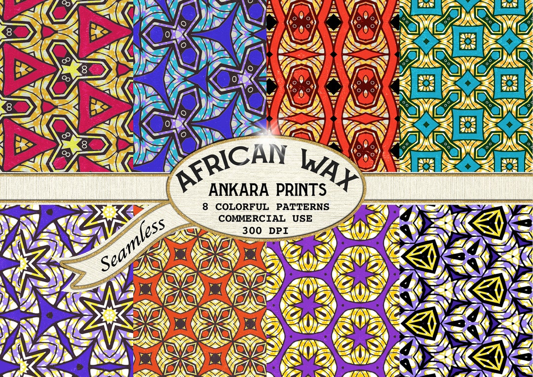 Vintage African Prints, Seamless Colourful Patterns for Instant ...