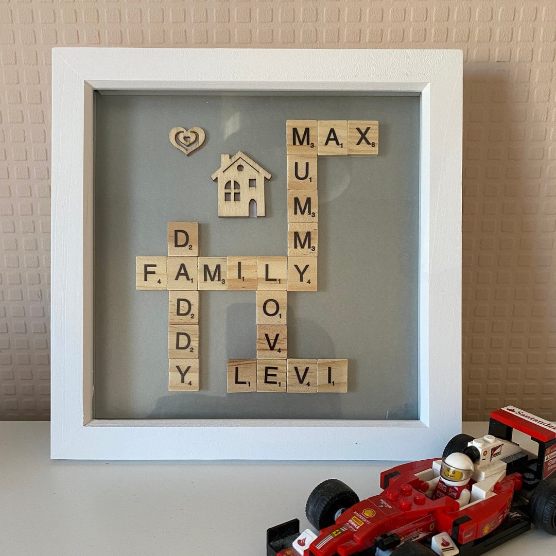 Scrabble Frame, Personalised Scrabble Wall Art, Scrabble Picture ...