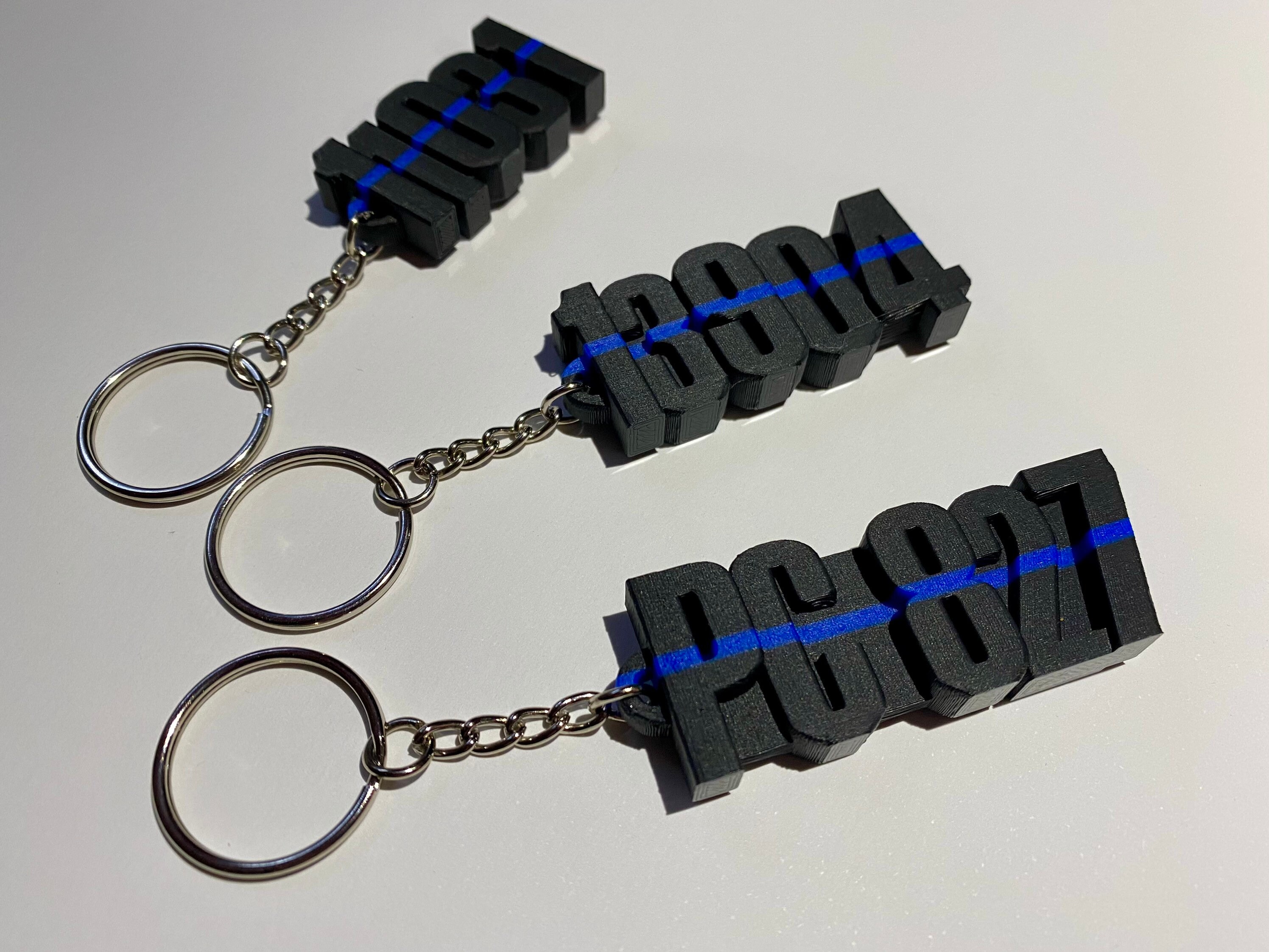 Thin Blue Line Keychain Any Name or Force/collar Number. | Etsy
