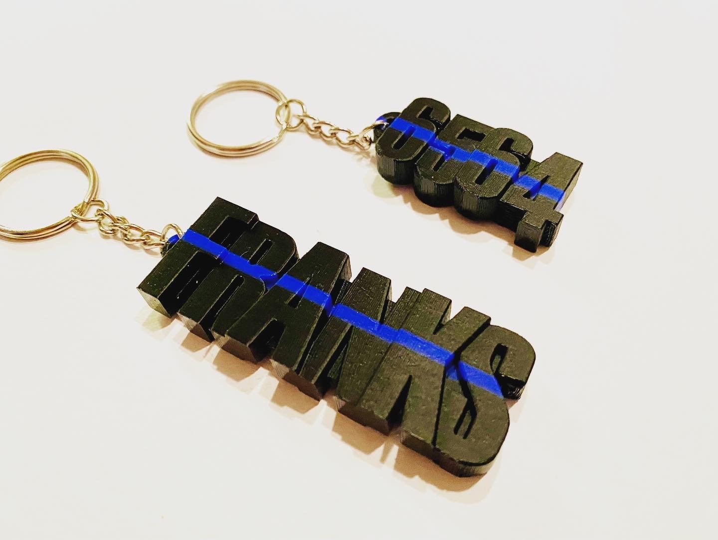 Thin Blue Line Keychain Any Name or Force/collar Number. | Etsy