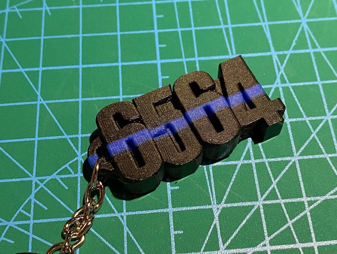 Thin Blue Line Keychain Any Name or Force/collar Number. | Etsy