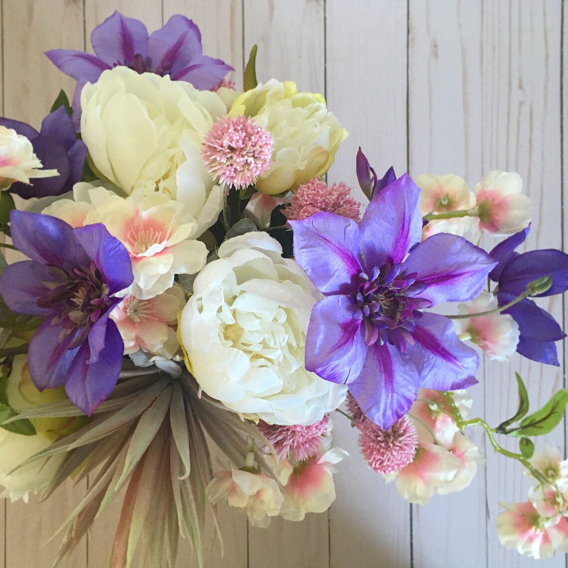 Real Touch Floral Arrangement Silk Floral Arrangement Pink, White and ...