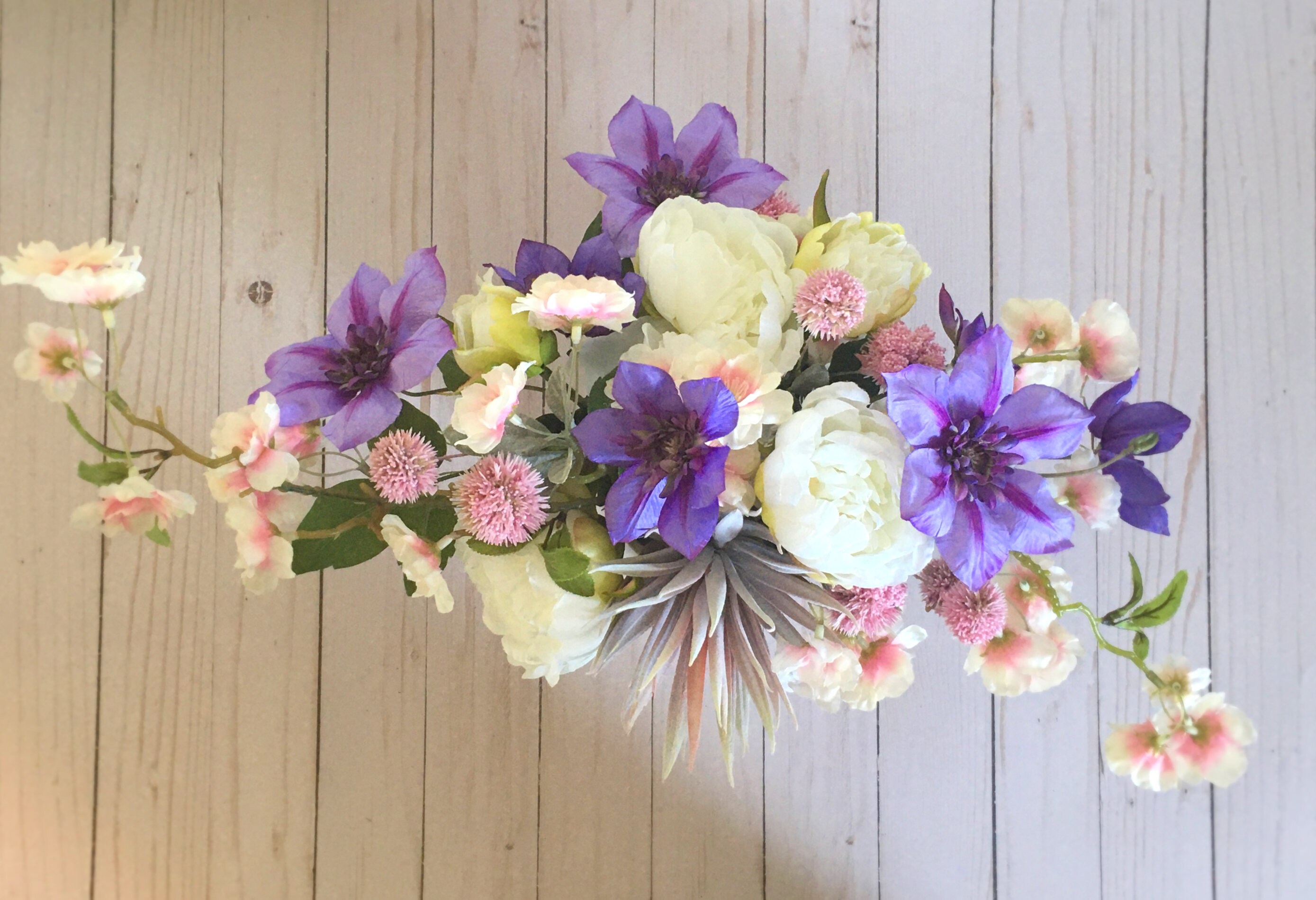 Real Touch Floral Arrangement Silk Floral Arrangement Pink, White and ...