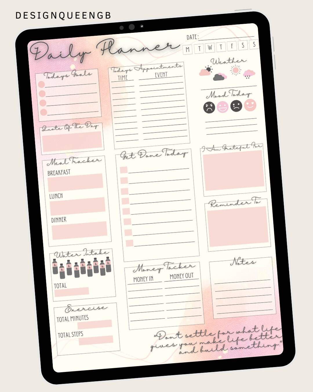PRINTABLE DAILY PLANNER Printable Productivity Day Planner for Work ...