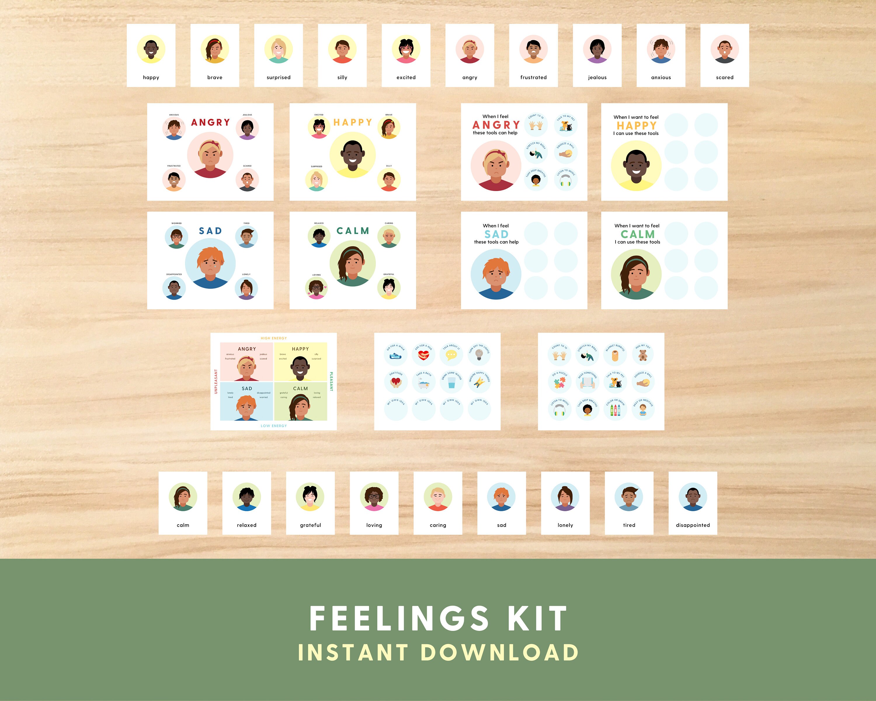 Feelings Kit for Kids Calm Down Corner Mindfulness | Etsy