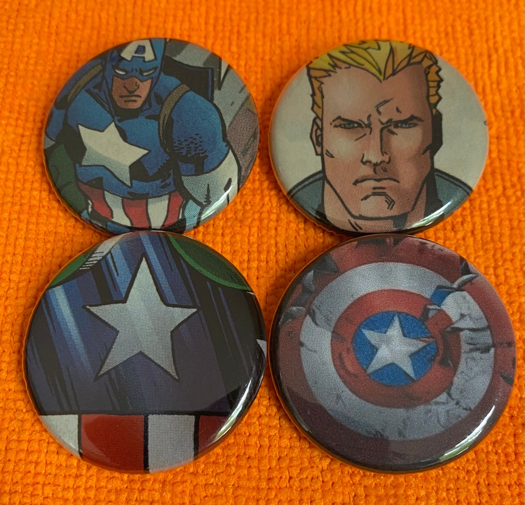 Three Captain America GENUINE Comic Book Pinback Buttons PLUS - Etsy