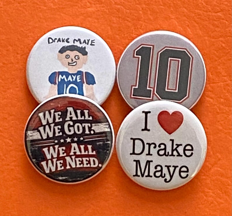 Drake Maye - New England Patriots - 1.25" Pinback Buttons/magnets Four ...