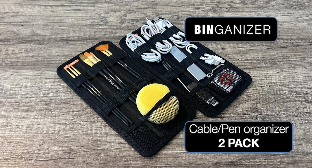 Cable and Pen Organizers for Backpack, Desktop, Cube Bin and Drawer. 2 ...