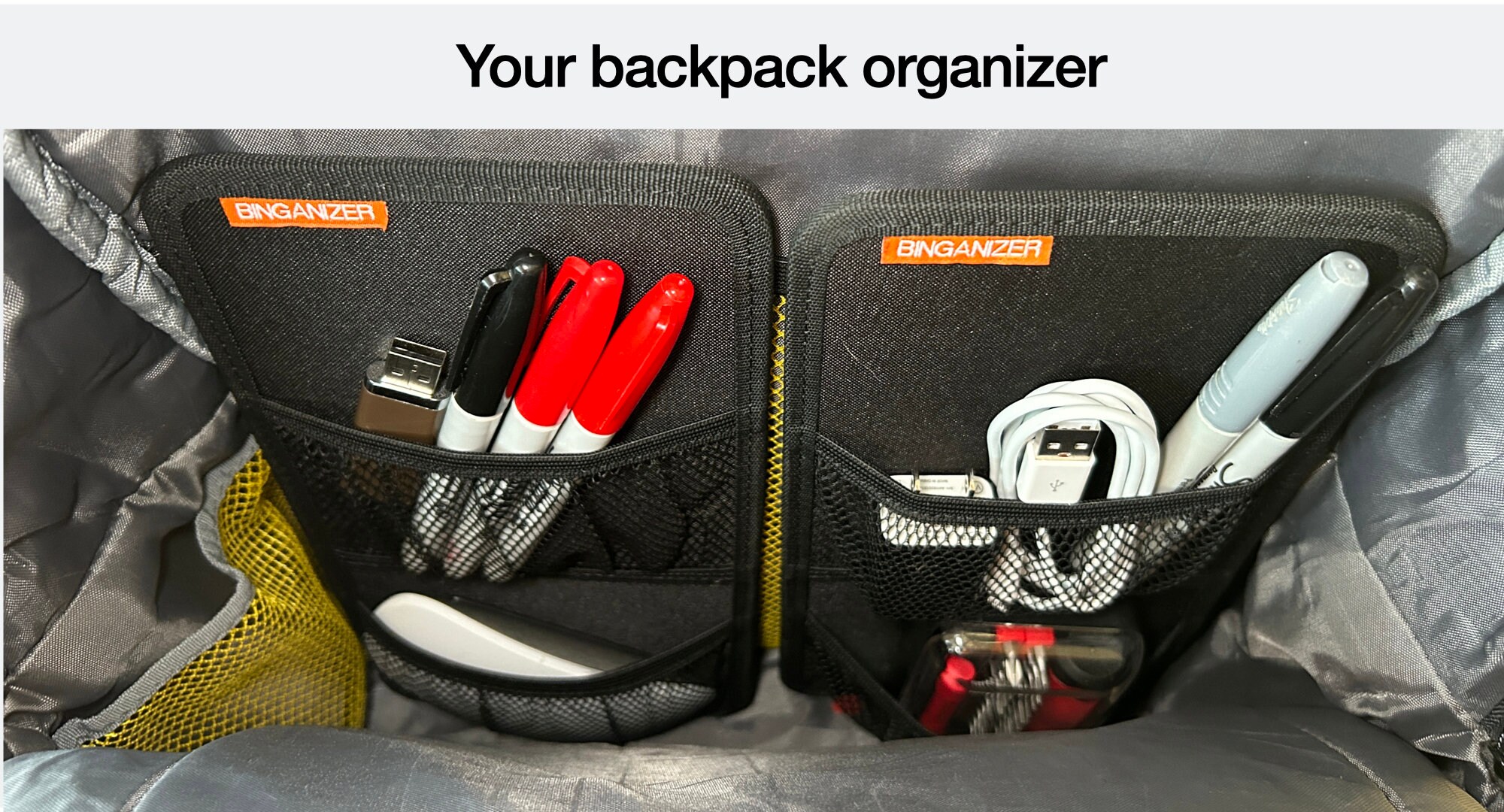 Organizers for Backpack, Cube Bin and Drawer. 2 PACKS, Elastic ...