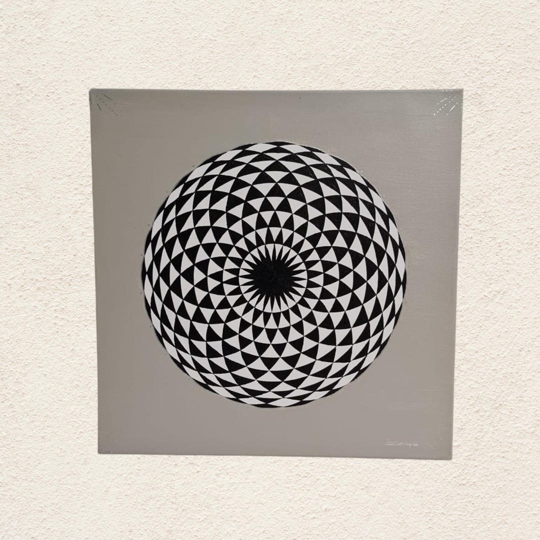 Optical Mandala Art – Black and White Geometry – Energetic Wall Art ...