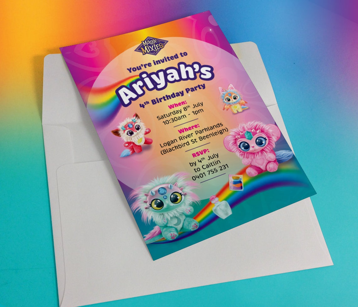 Personalized Digital Magic Mixlings mixies Birthday Party Invitation ...