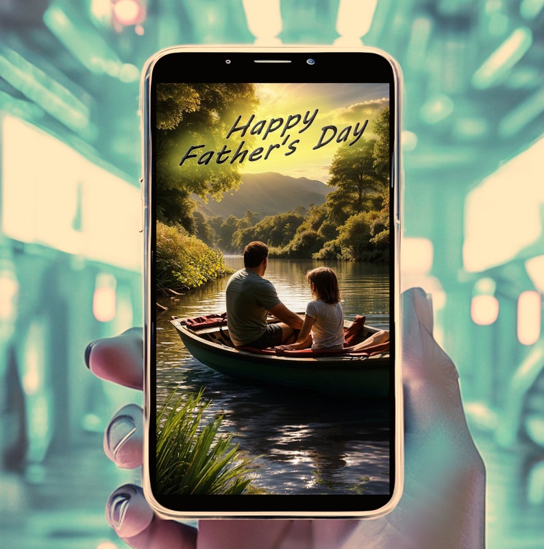 Happy Father's Day Phone Wallpaper 4K Boating in a Lake 3D Art Gift ...