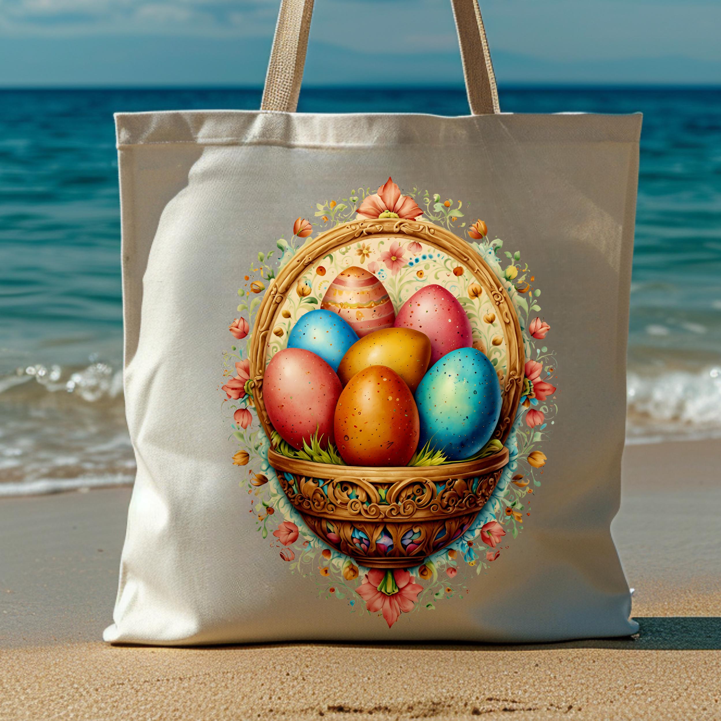 Antique Wood Basket Easter Eggs PNG - Sublimation Design, Digital Art ...