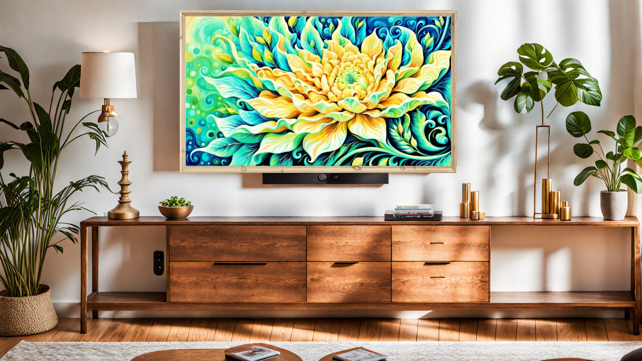 Abstract Botanical 3D Samsung Frame TV Art 4K Wallpaper William Morris ...