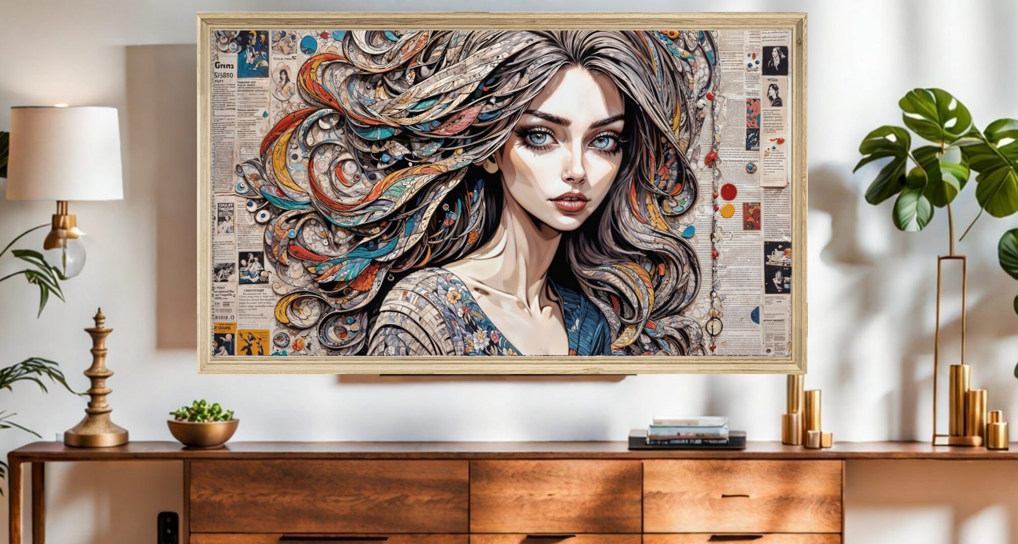 Woman Portrait Collage Art Samsung Frame TV Desktop Wallpaper Mother ...