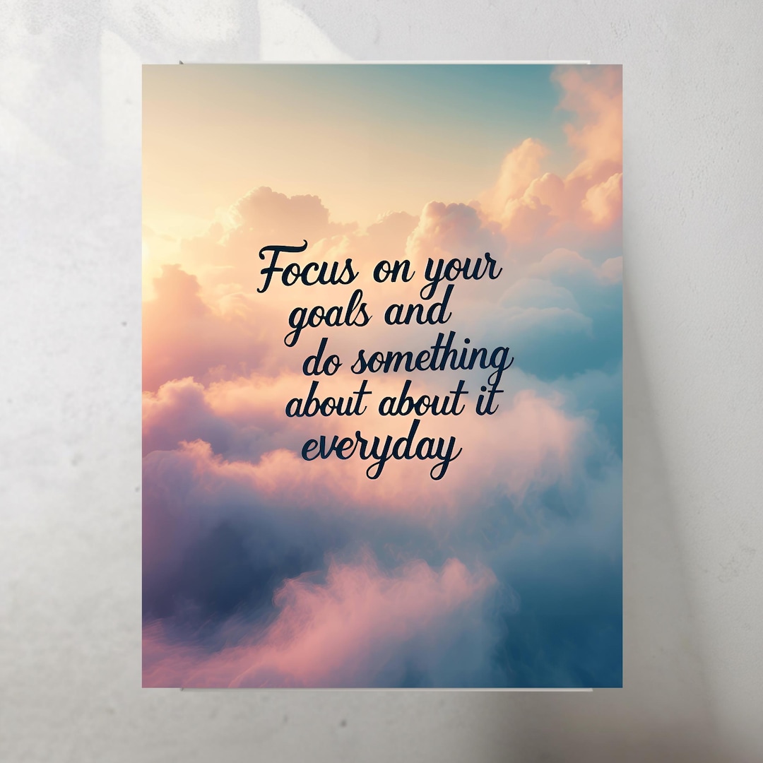 Focus on Your Goals Motivational Poster – Printable Wall Art, Therapy ...