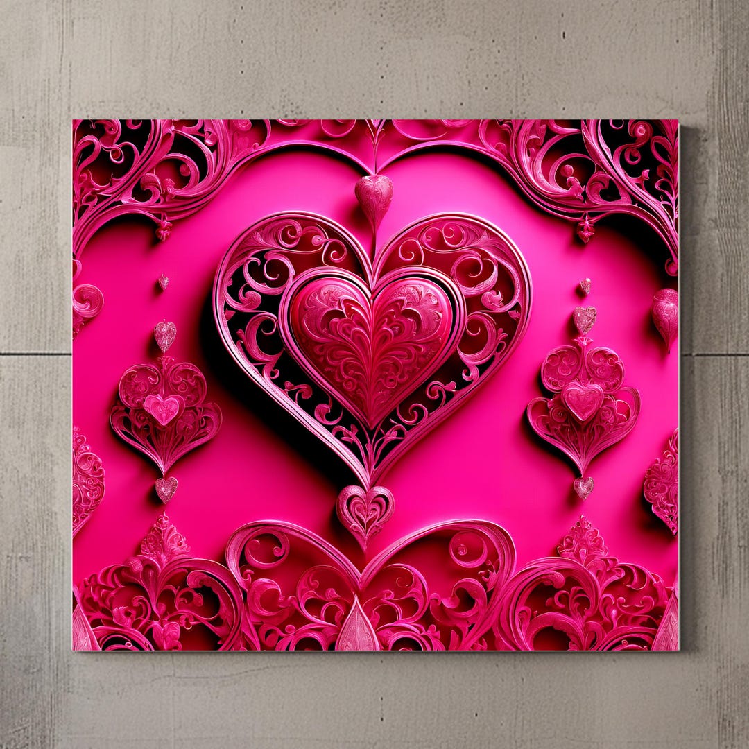 Victorian Pink Heart - Digital Art - Antique Abstract Valentine Art ...