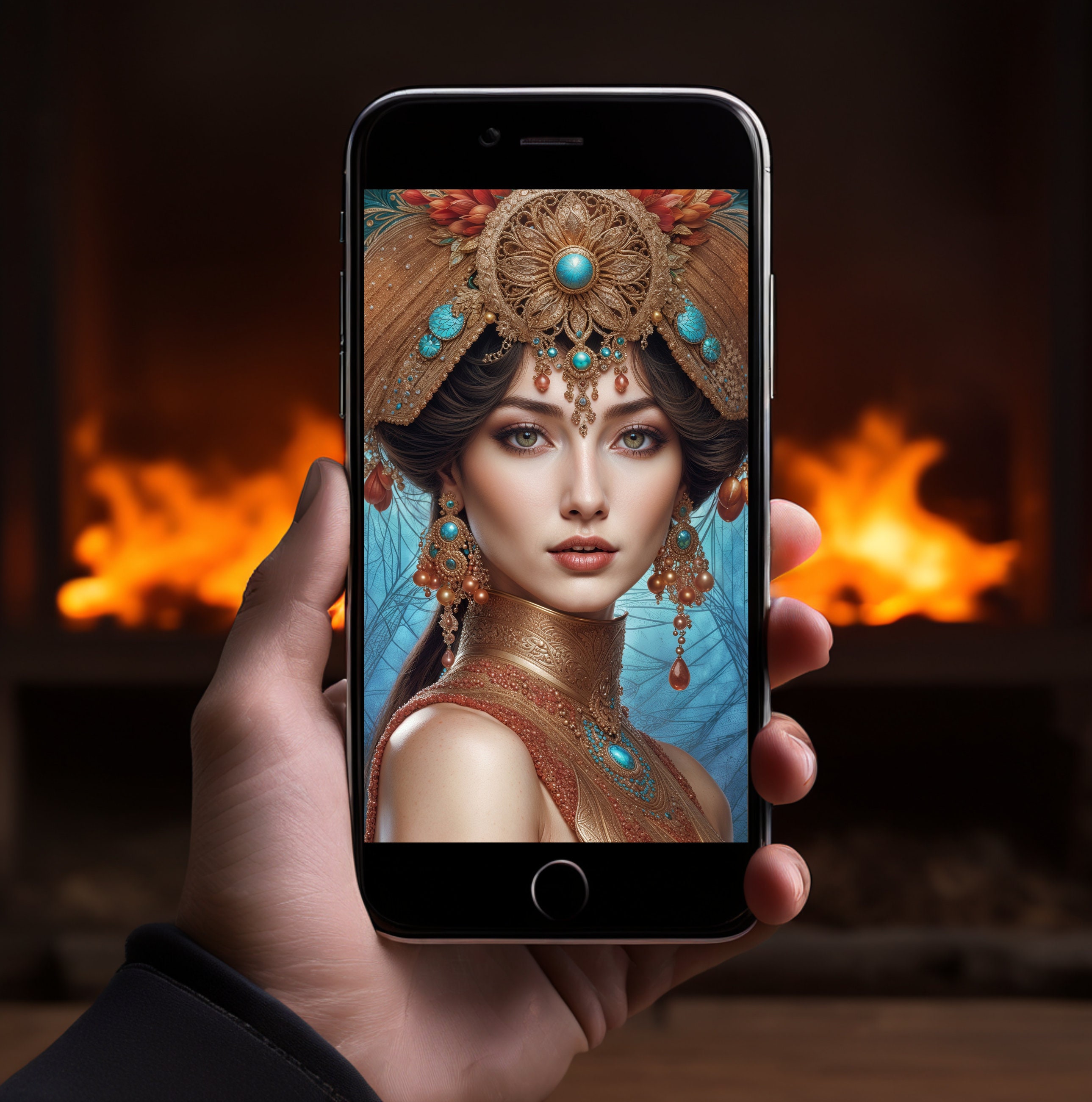Phone Wallpaper Greek Goddess Aphrodite Athena Busty Women Dress 3D ...