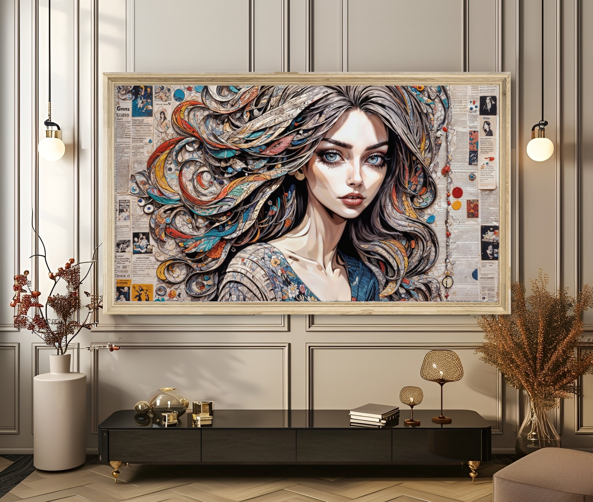 Woman Portrait Collage Art Samsung Frame TV Desktop Wallpaper Mother ...